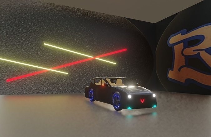 car fully light disco 3D model animated rigged | CGTrader