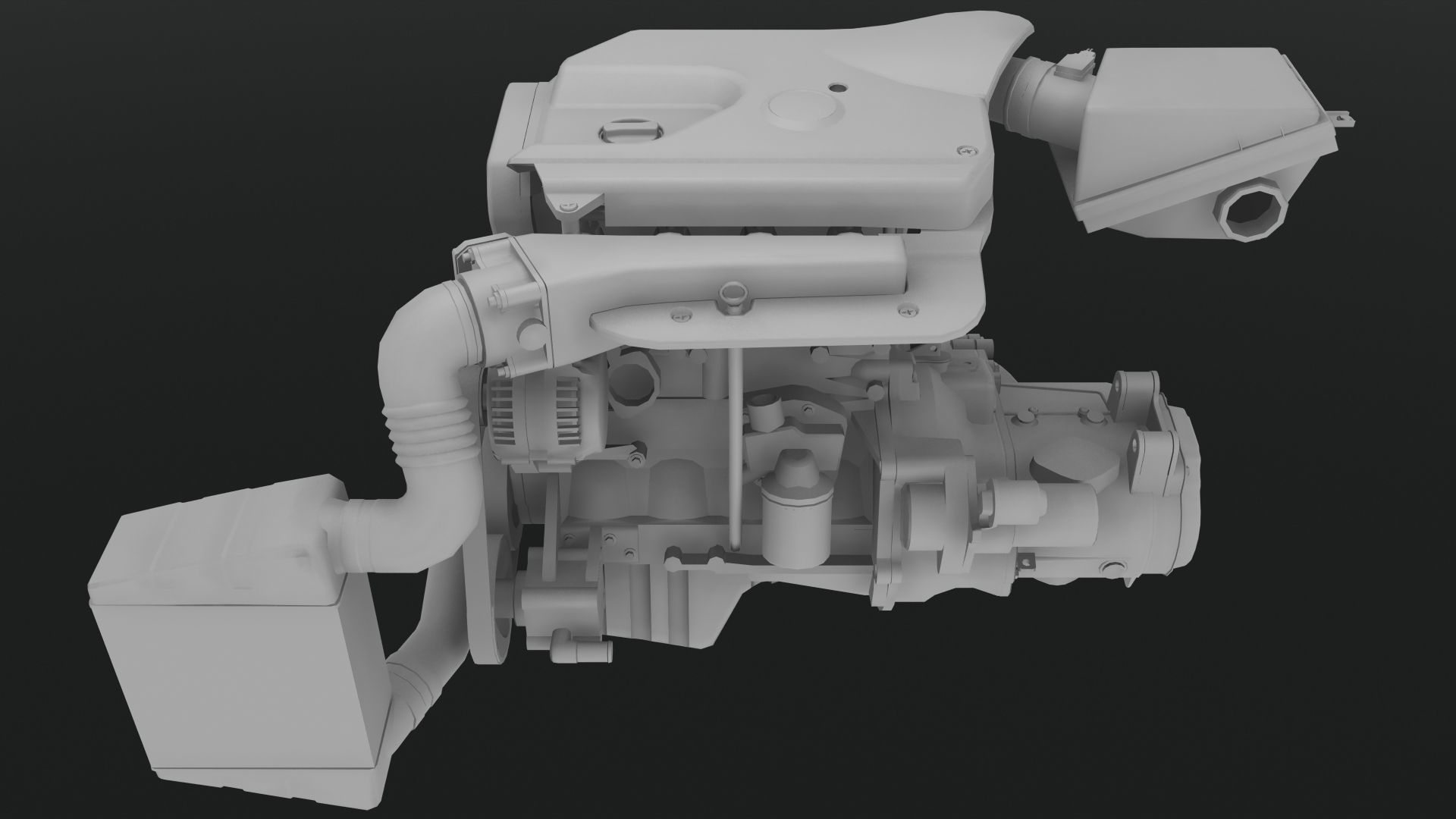 3D model Volkswagen EA113 AWP 20v Turbo engine VR / AR / low-poly ...