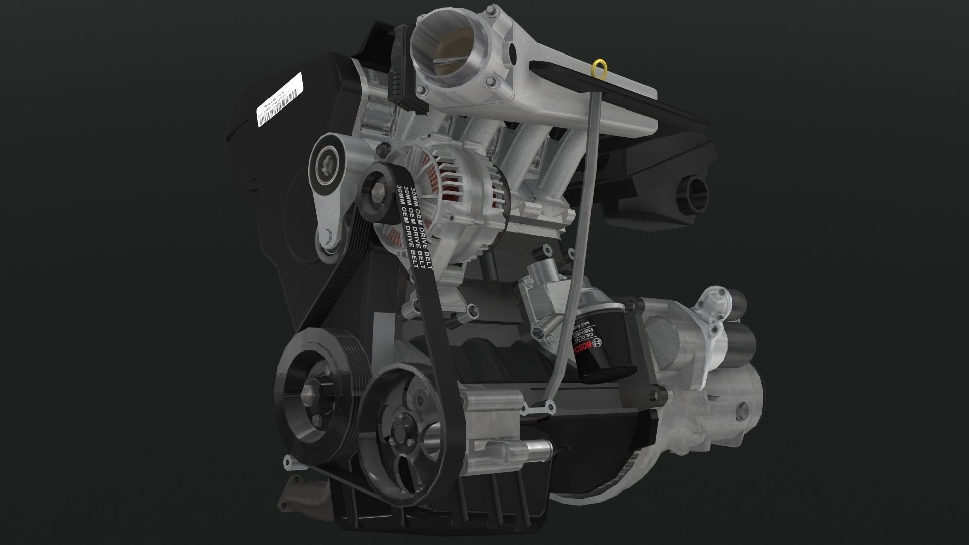 3D model Volkswagen EA113 AWP 20v Turbo engine VR / AR / low-poly ...