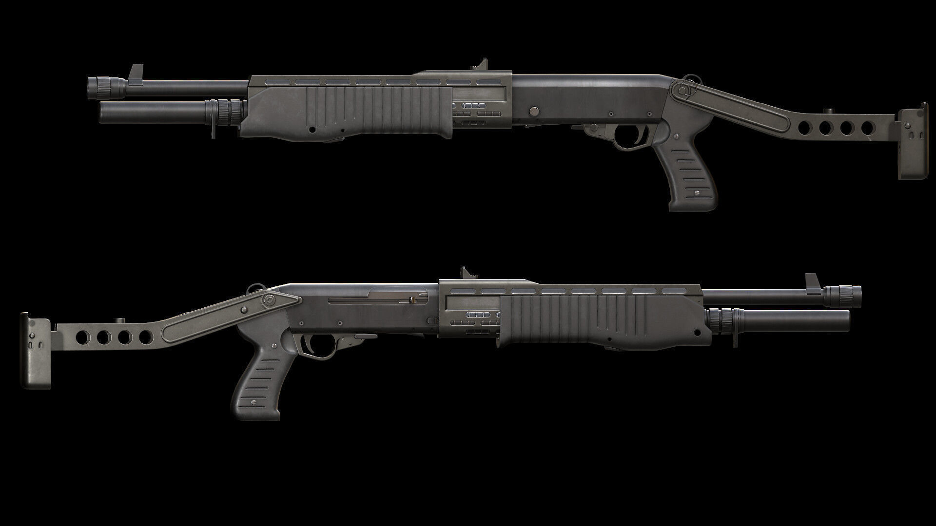 3D model Modern AAA Shotgun Pack Game Ready PBR VR / AR / low-poly ...