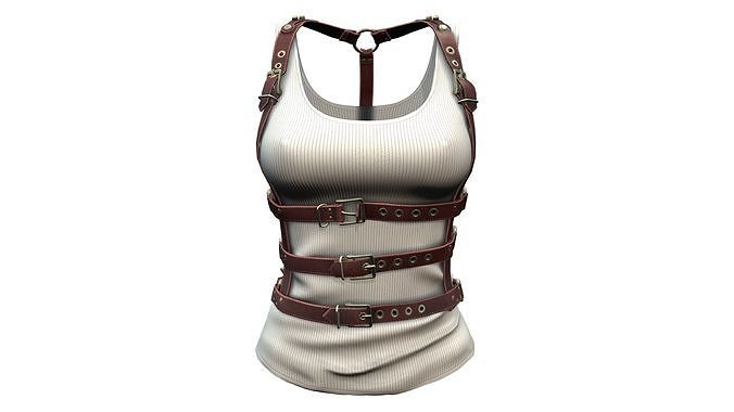 3D model Steampunk Leather Harness With Top VR / AR / low-poly | CGTrader