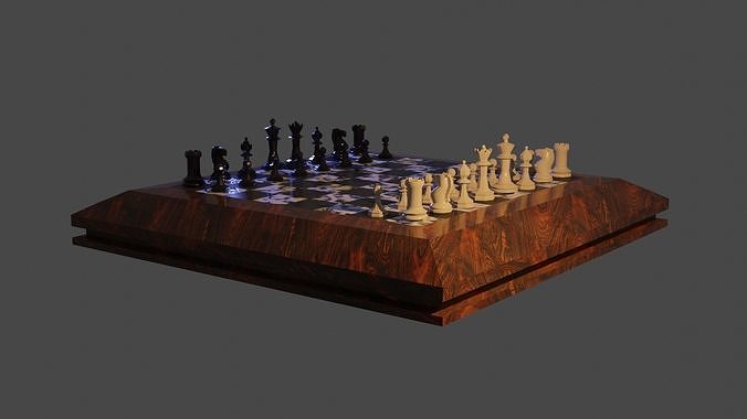 3D model Low-Poly Chess set and individual pieces VR / AR / low-poly ...