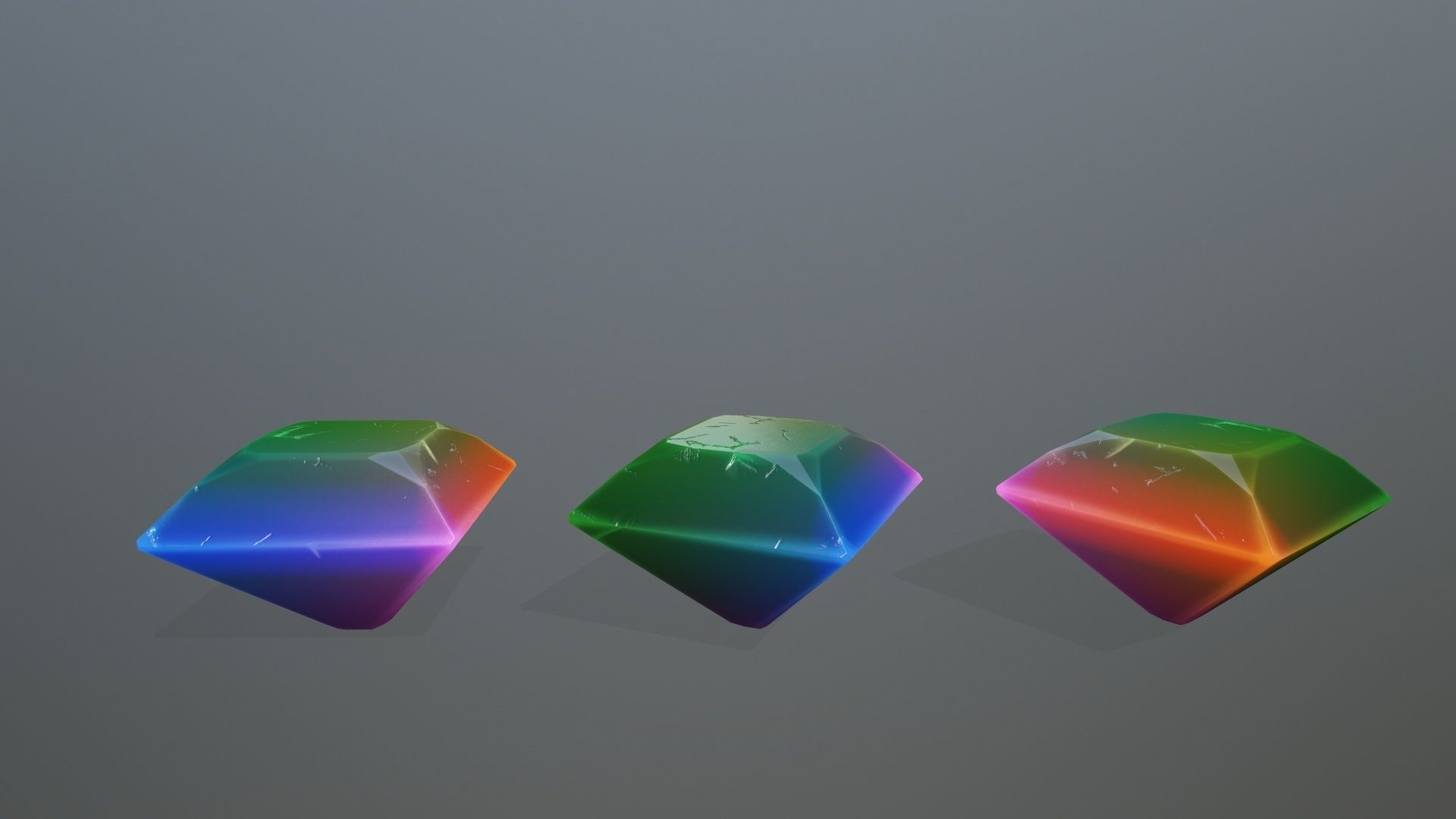 3D model Gem Set of colored gems VR / AR / low-poly | CGTrader
