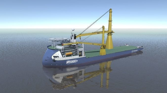 3D model Jumbo heavy lift crane vessel low-poly 3d model VR / AR / low ...