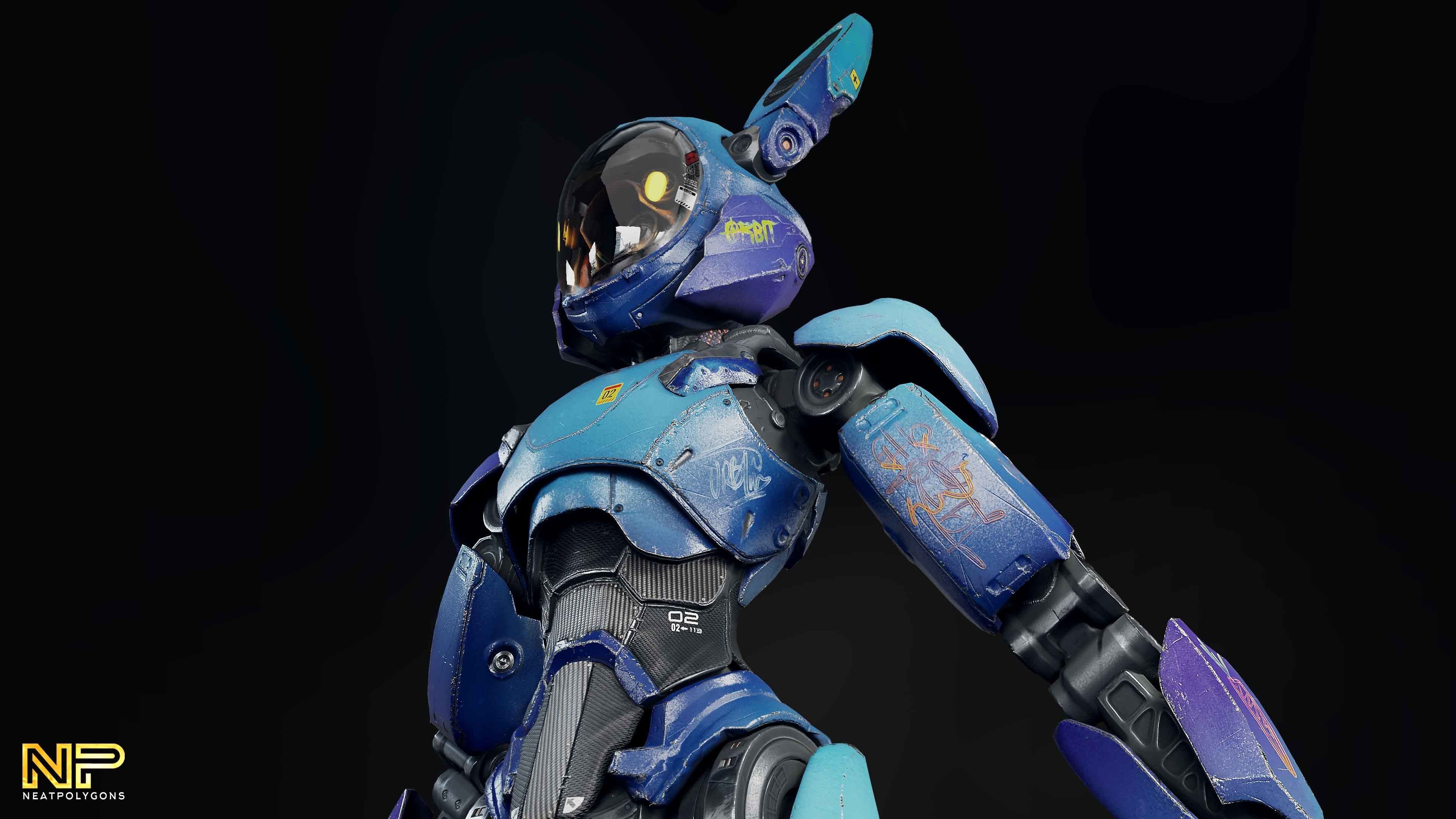 3D model Wabbit Wobot - The antrhopomorphic rabbit SCI-FI ROBOT VR / AR ...