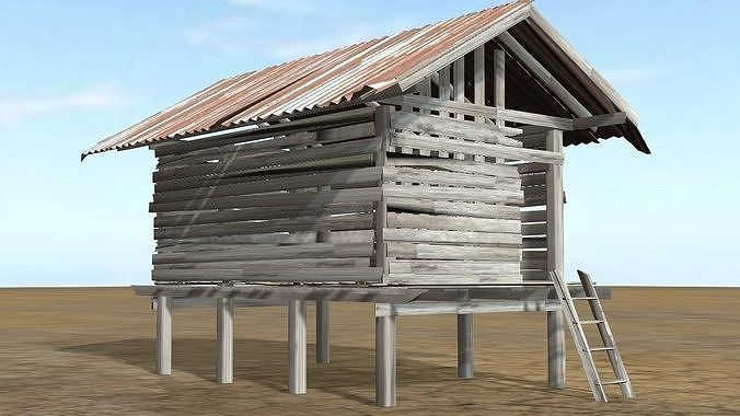 Old wooden house for the poor 3D model | CGTrader