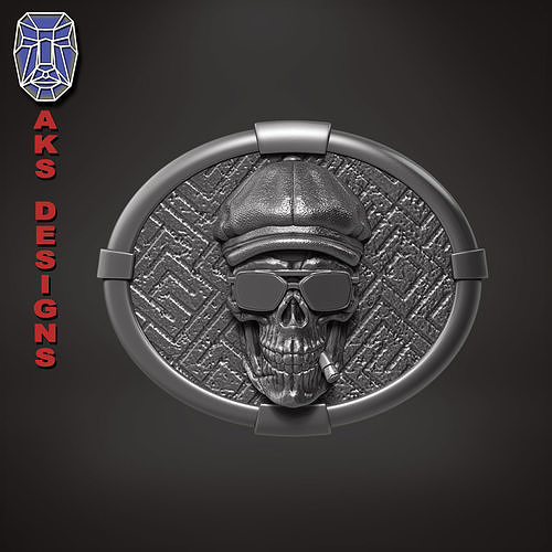 skull Belt buckle Gangster version 2 3D model 3D printable | CGTrader