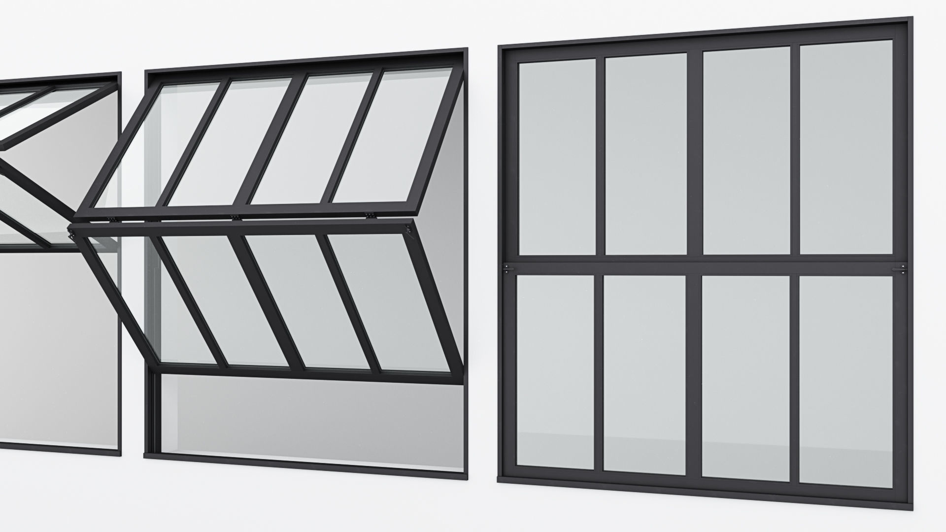 Collection Aluminium window x9 | CGTrader