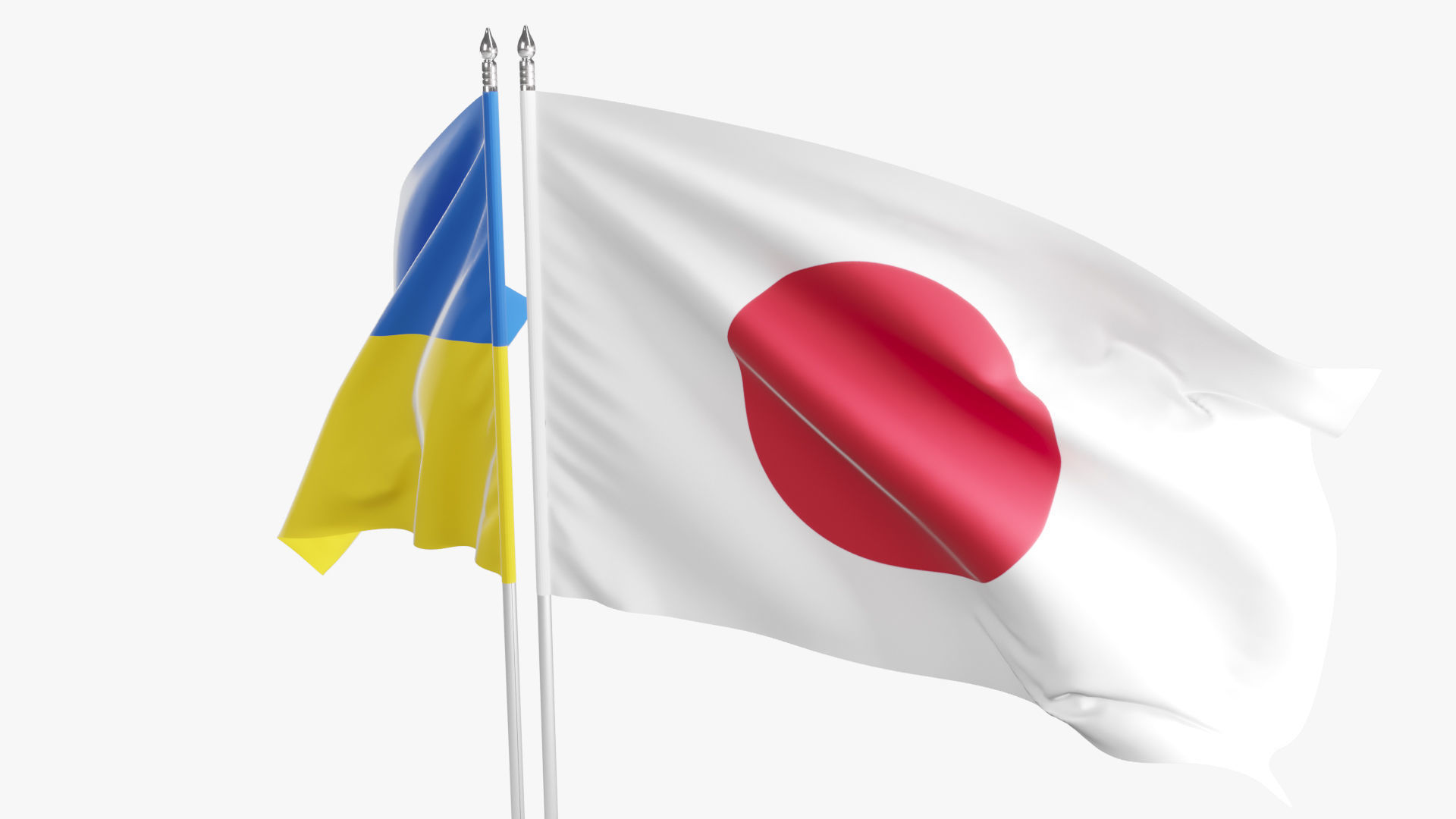 Flag Japan Ukraine Support 3D model | CGTrader