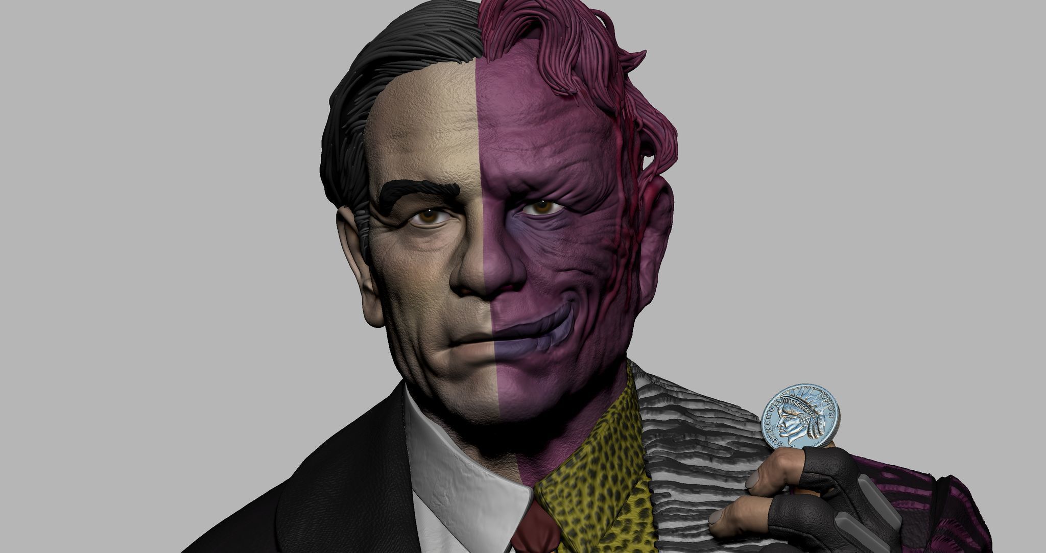 Two Face Batman forever 3D model 3D printable | CGTrader