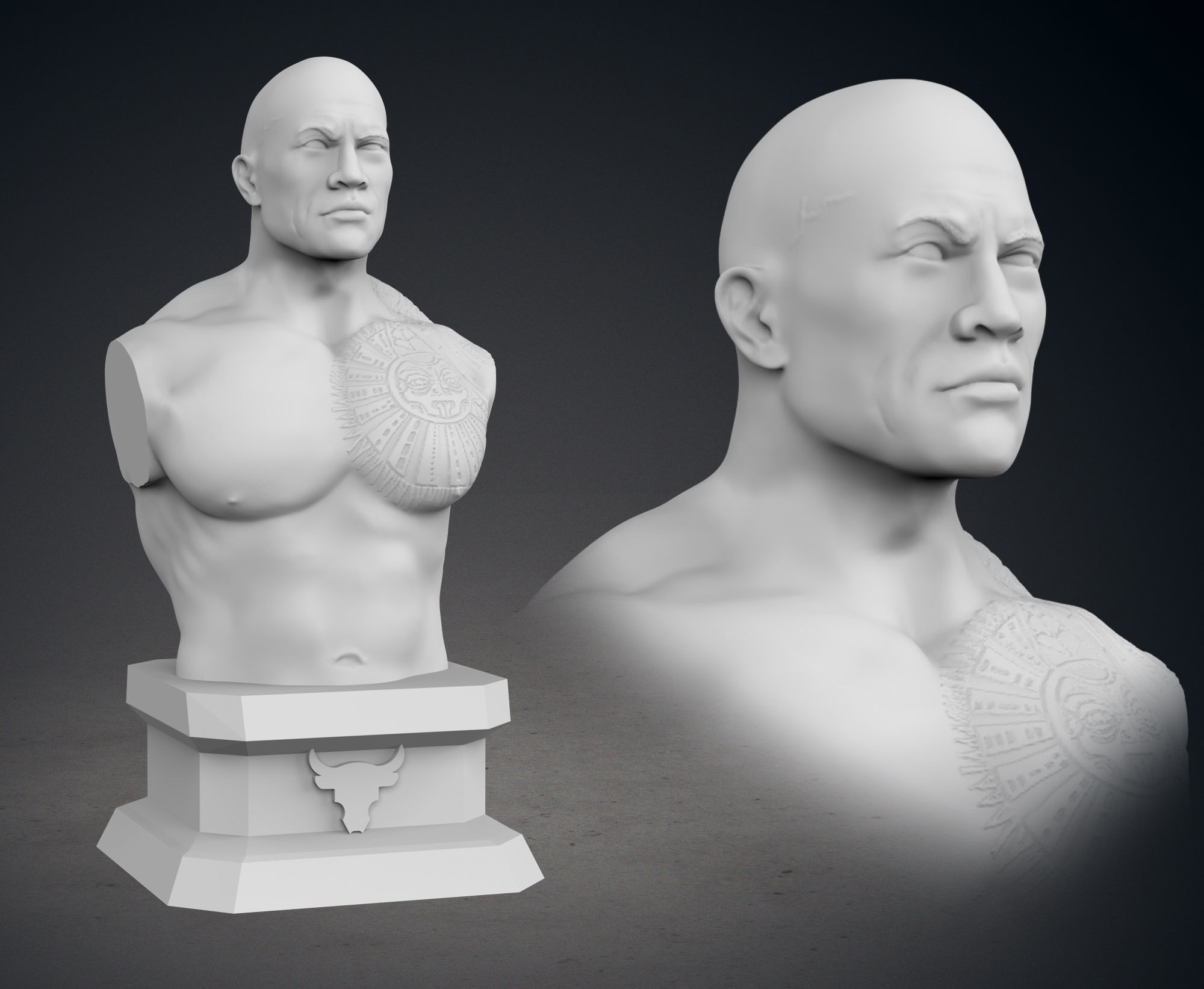 The Rock Bust - Classic and Current Versions 3D model 3D printable ...