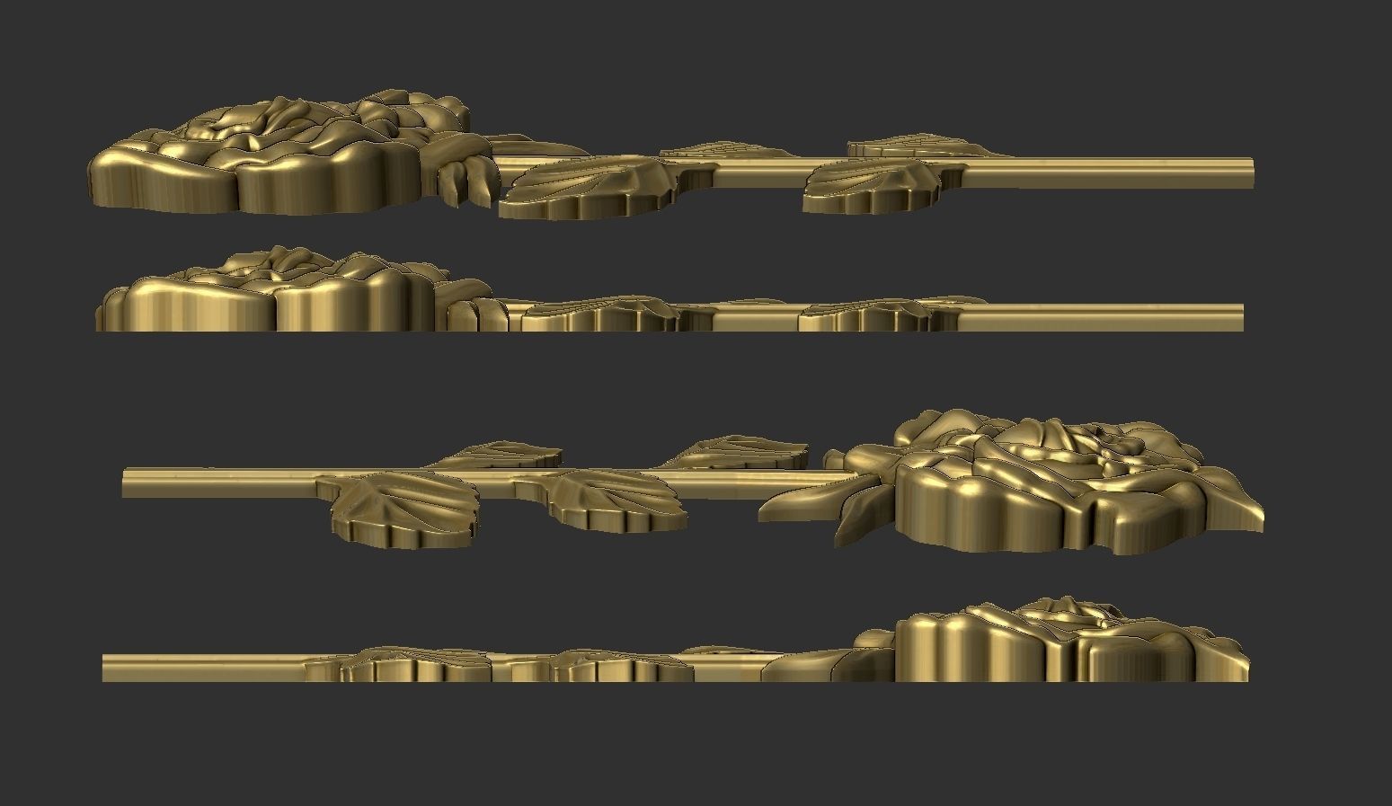 Rose relief 3D model 3D printable | CGTrader