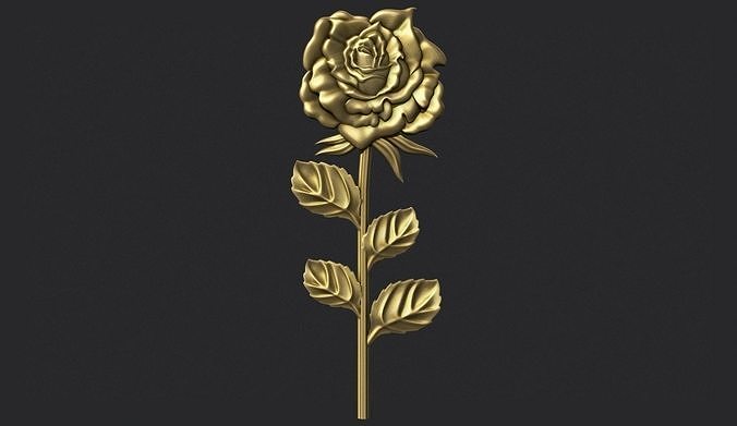 Rose relief 3D model 3D printable | CGTrader