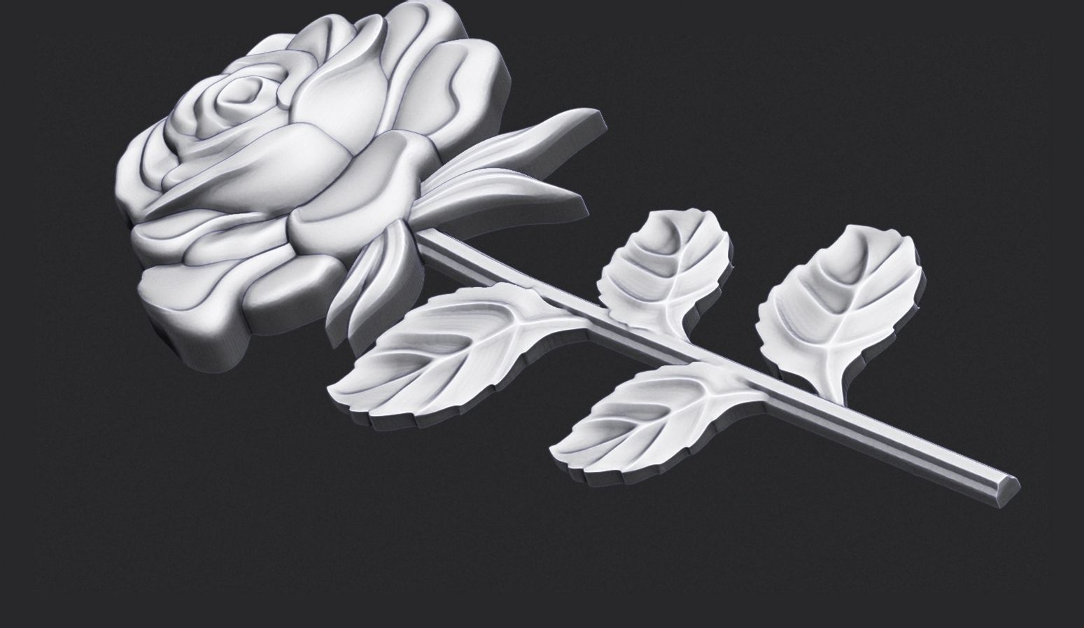 Rose relief 3D model 3D printable | CGTrader