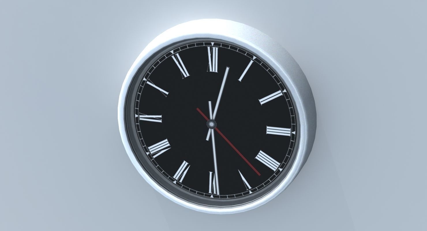 Animated Wall Clock 3D model animated rigged | CGTrader