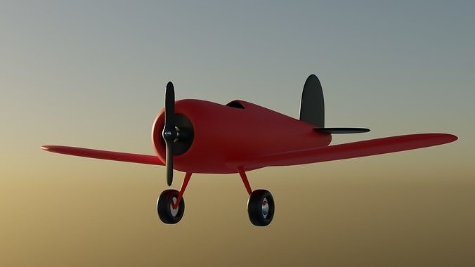 3D model Red airplane single seater VR / AR / low-poly | CGTrader