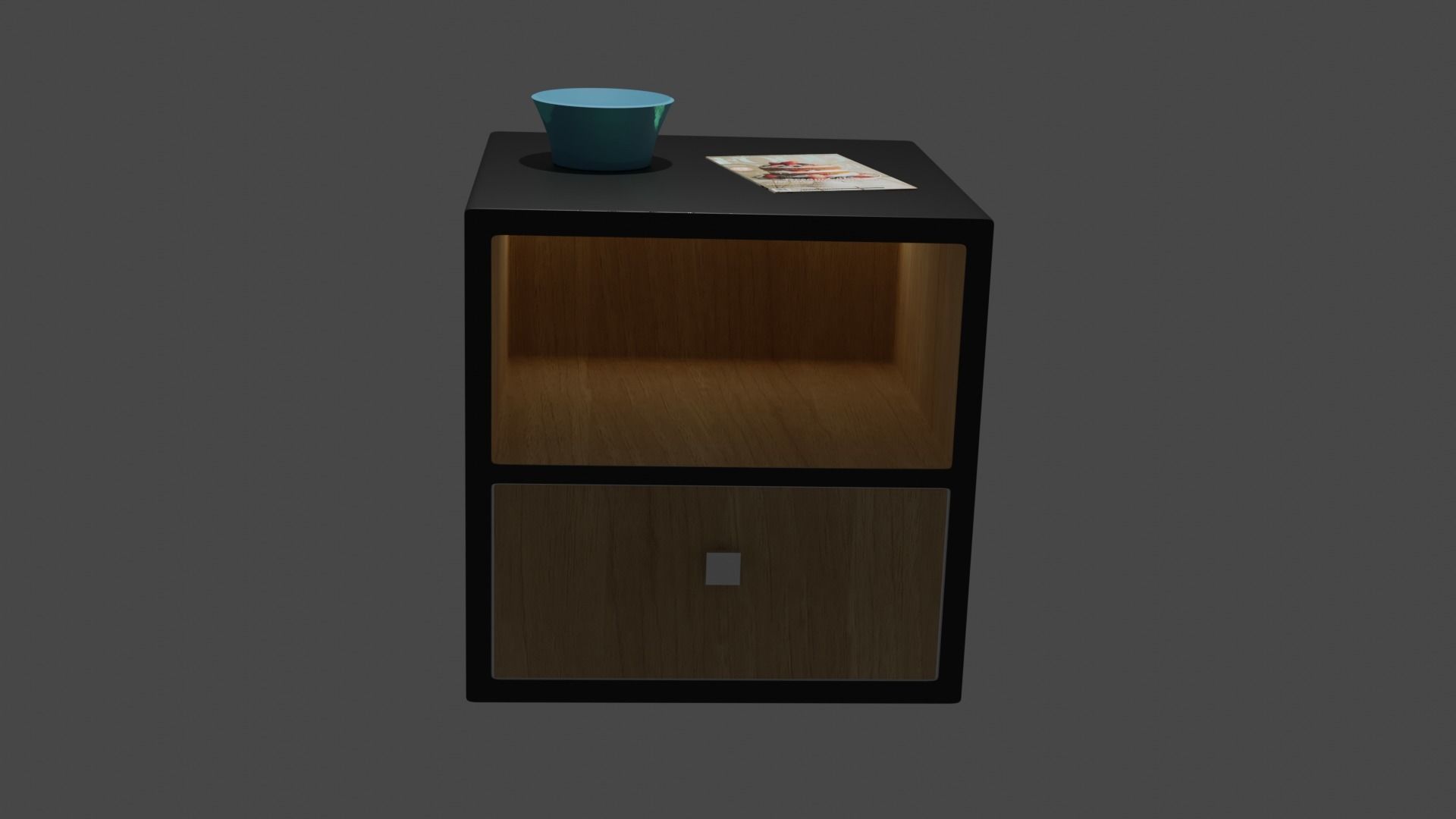 Bedside Table-Drawer-Shelf 3D model | CGTrader