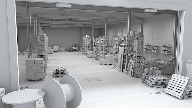 Stylised logistics and storage warehouse 3D model | CGTrader