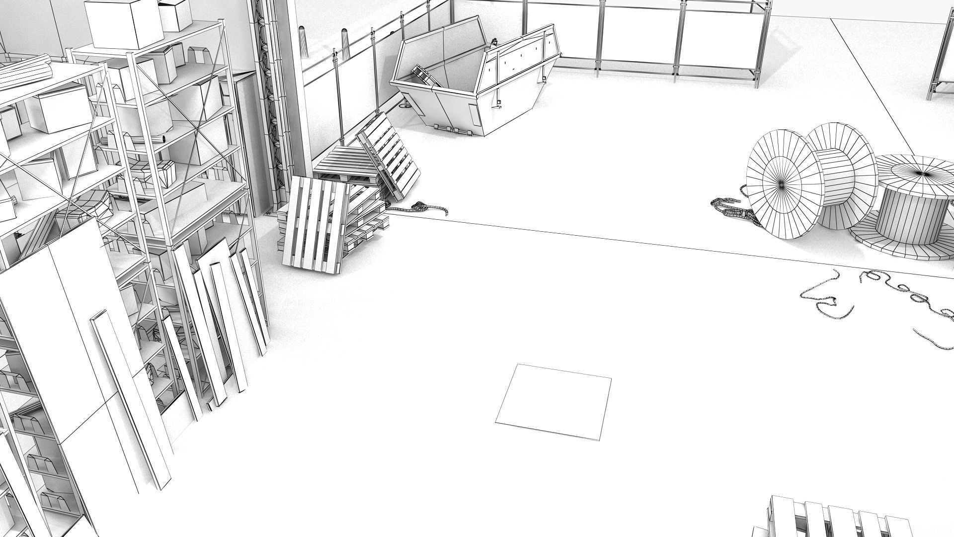 Stylised logistics and storage warehouse 3D model | CGTrader