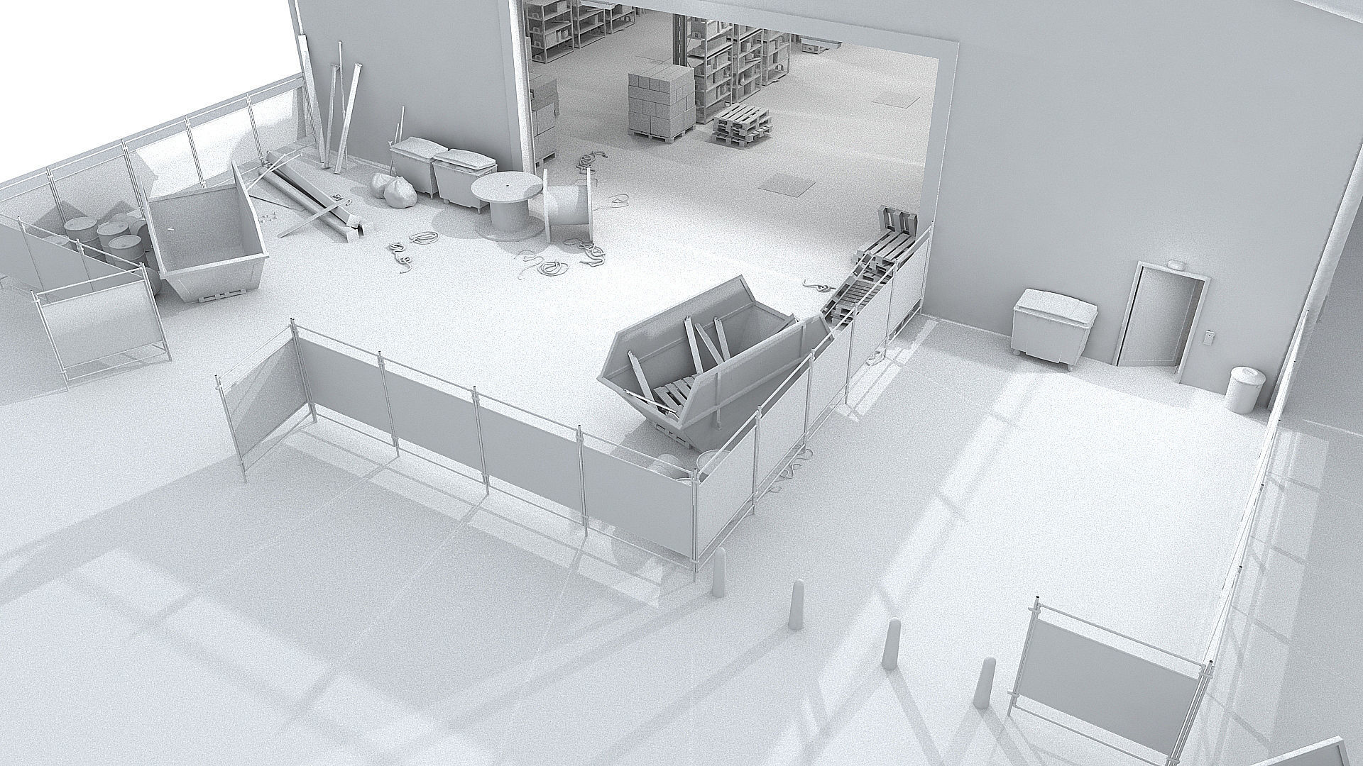 Stylised logistics and storage warehouse 3D model | CGTrader