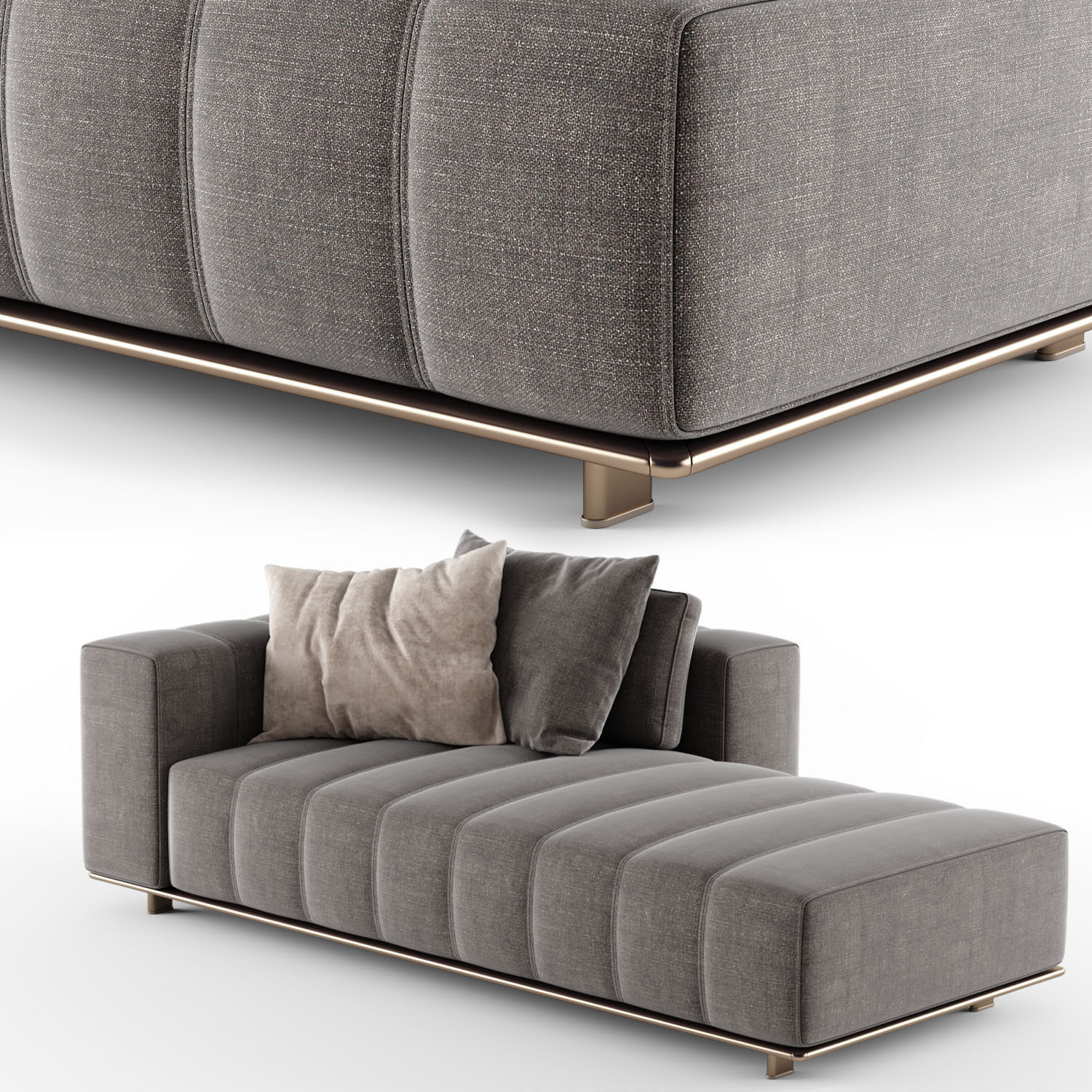 Minotti FREEMAN Chaise Longue 01 3D model | CGTrader