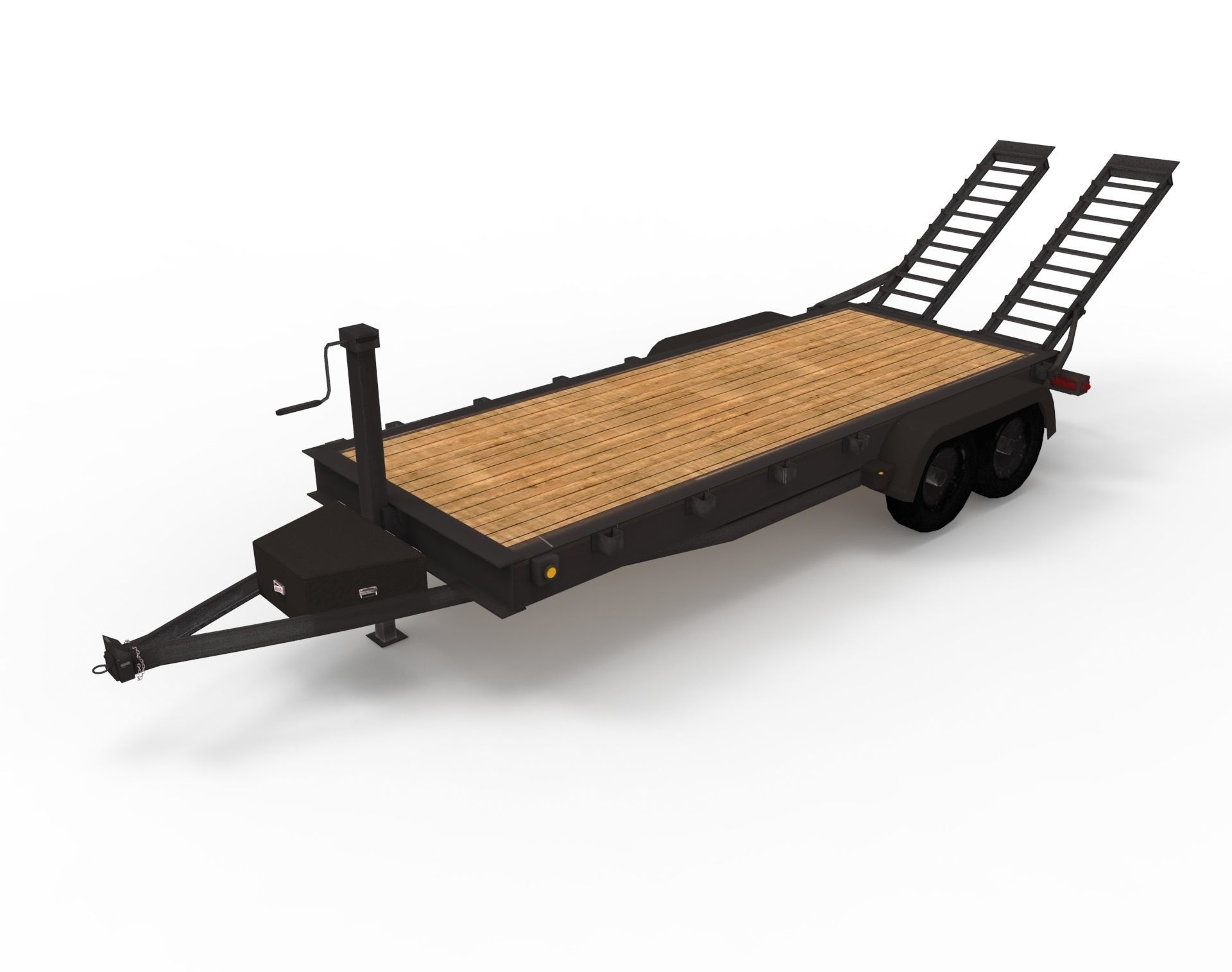 3D model 12000 GVWR Standard Wood Floor Equipment Trailer VR / AR / low ...
