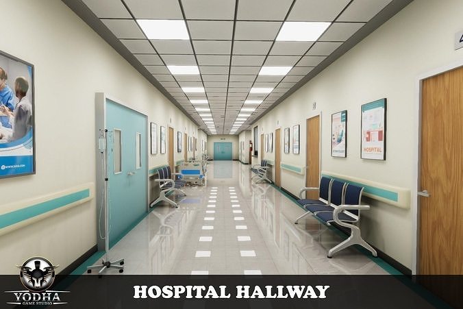 3D model Hospital Hallway VR / AR / low-poly | CGTrader