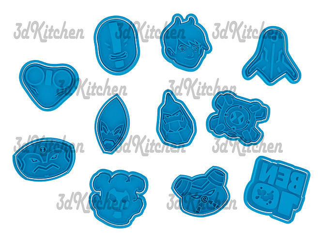 Ben 10 cookie cutters STL files 3D model 3D printable | CGTrader