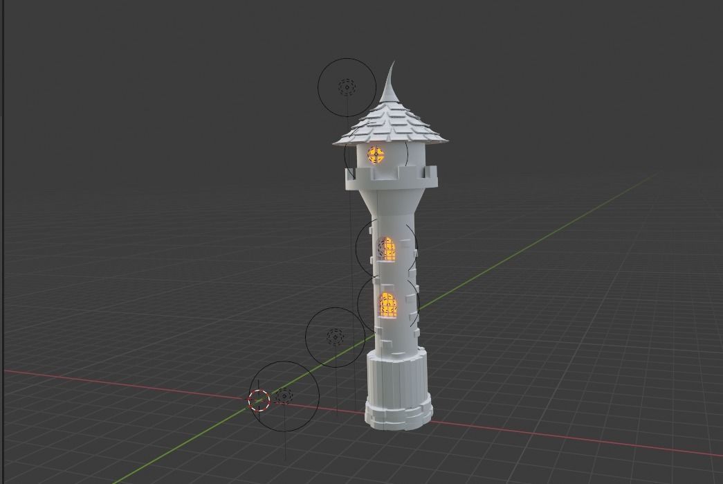 3D model Tower in Blender with lights VR / AR / low-poly | CGTrader