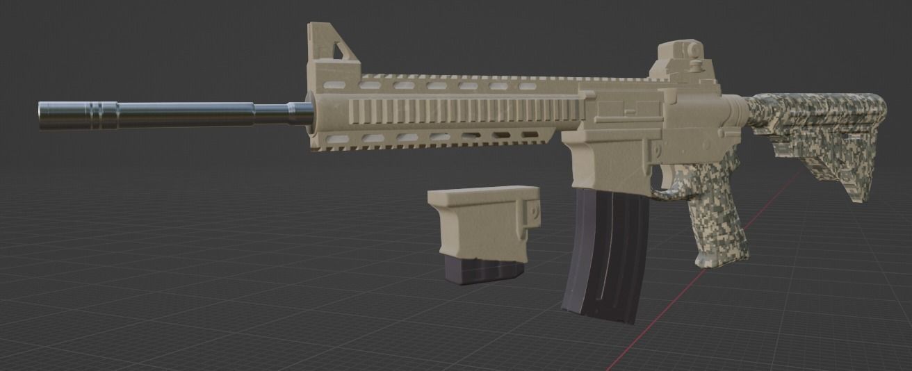 3D model Low poly AR-15 military Gun VR / AR / low-poly | CGTrader