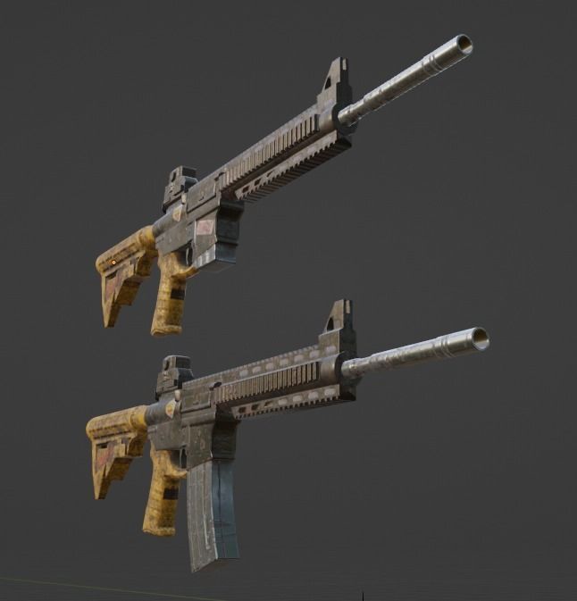 3D model Low poly AR-15 military Gun VR / AR / low-poly | CGTrader