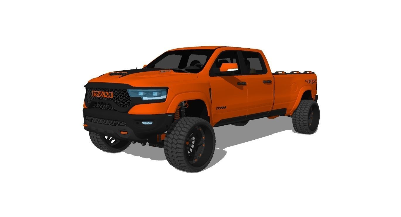 Ram 1500 TRX Extended Wheel Base Lifted 3D model | CGTrader