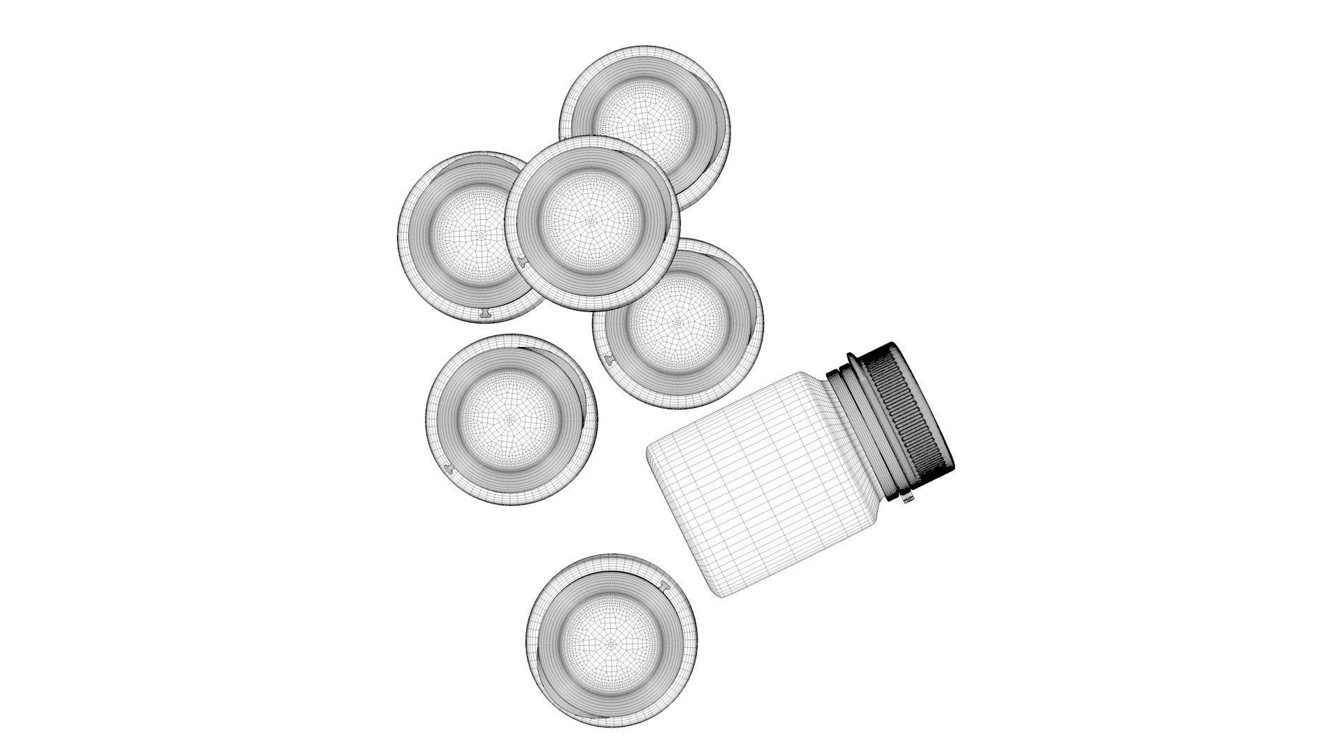 Gouache color paint jars 3D model | CGTrader