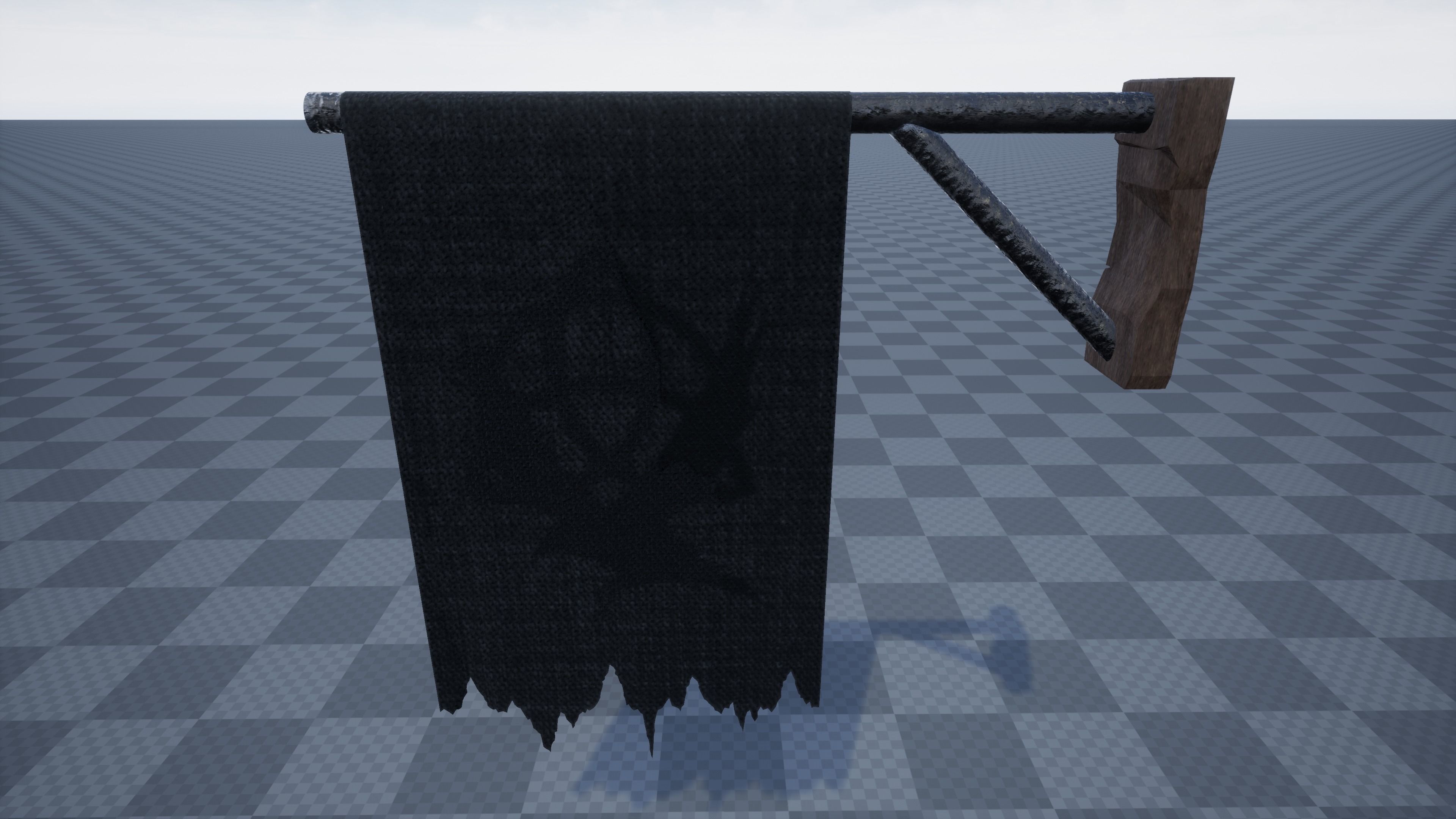 3D model Flag with crossbar - Medieval Gameready PBR VR / AR / low-poly ...