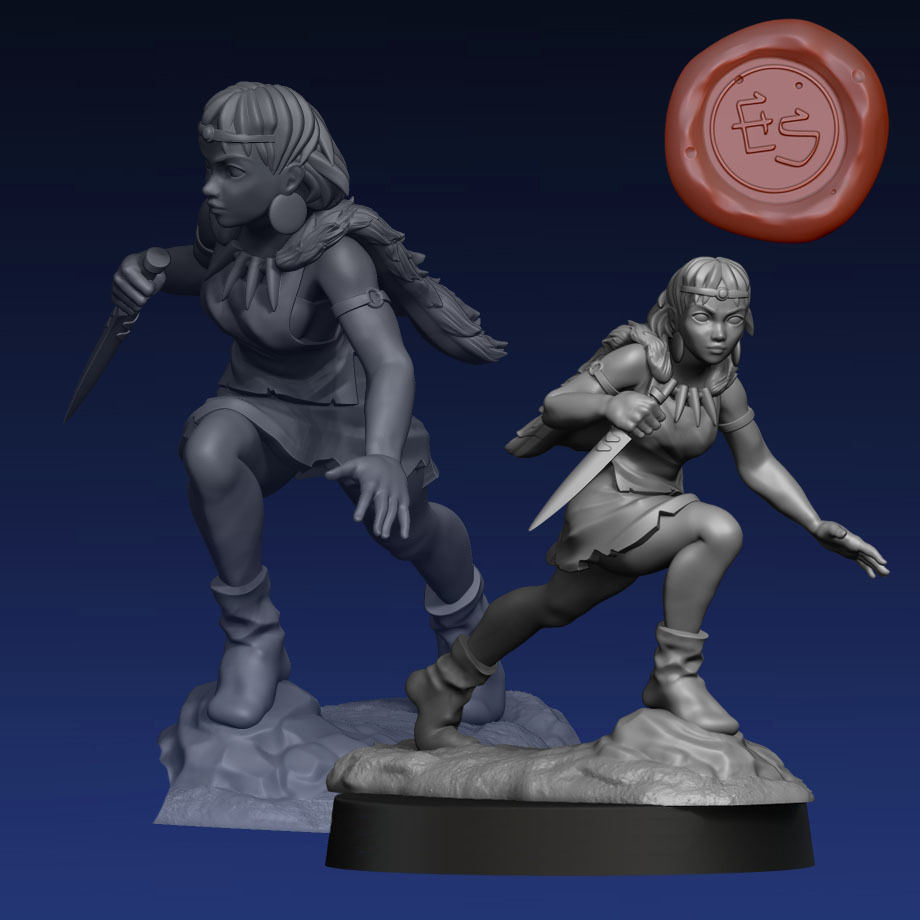 San Princess Mononoke DnD Miniature 3D Print 3D model 3D printable ...
