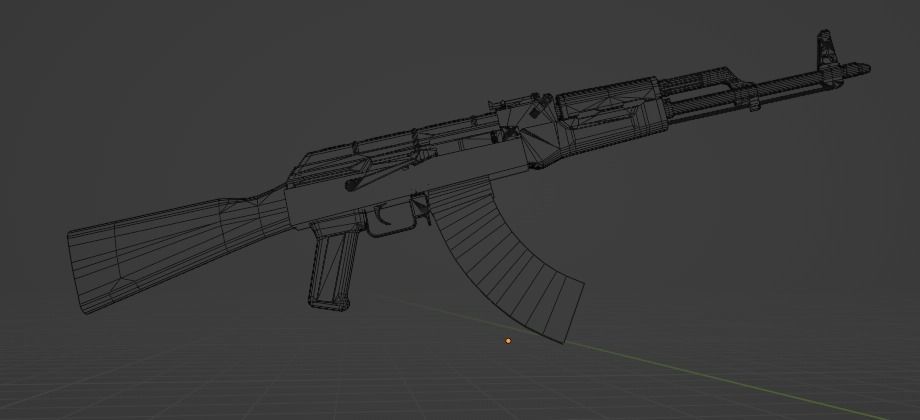 3D model AK - 47 low poly rifle VR / AR / low-poly | CGTrader