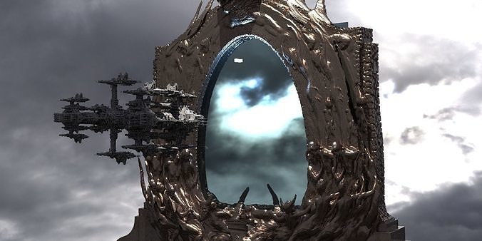 Wizards portal gateway with dreadnaught ship 3D model | CGTrader