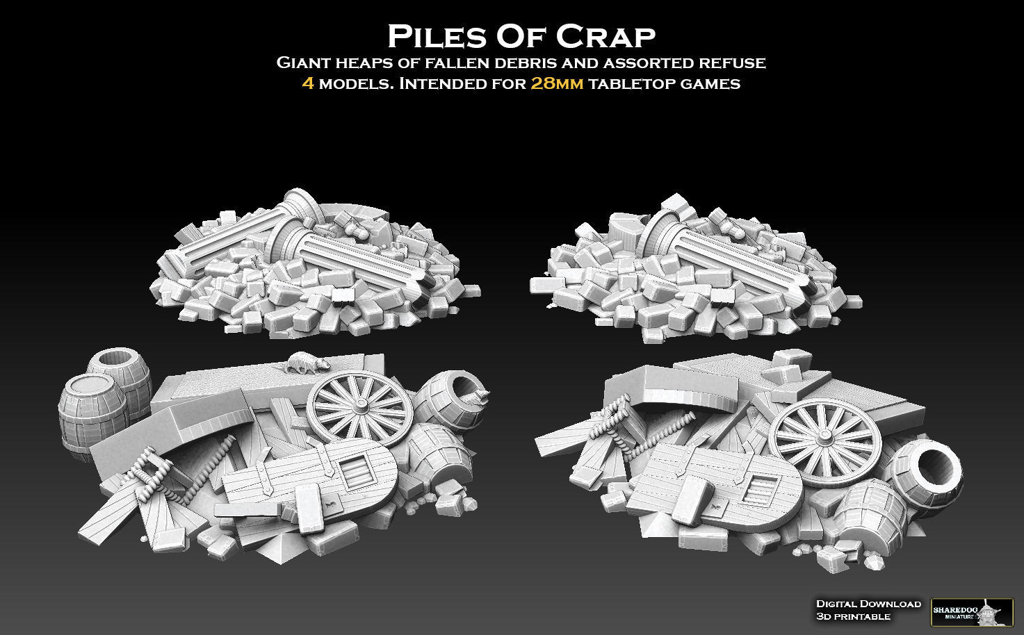 Piles Of Crap free 3D model 3D printable | CGTrader