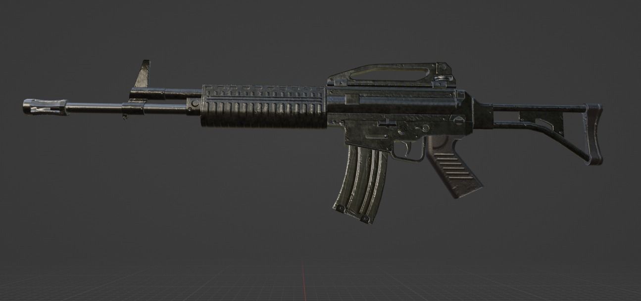3D model Senapan Serbu 2 low poly gun VR / AR / low-poly | CGTrader