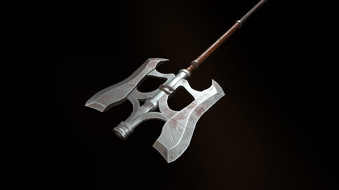Heavy Battle Axe Stylized - PBR Low Poly Model free VR / AR / low-poly ...