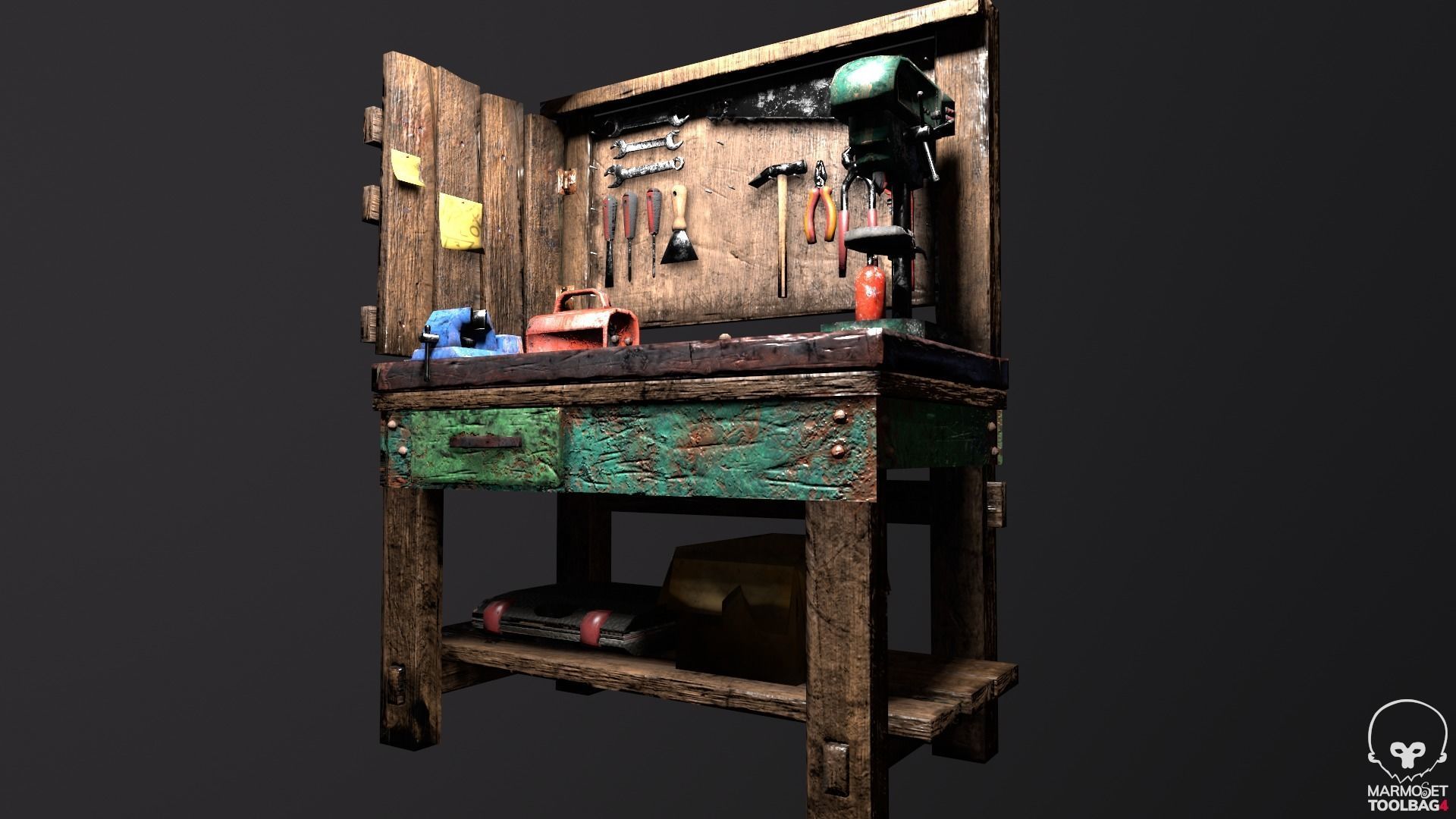 3D model Workbench with tools VR / AR / low-poly | CGTrader