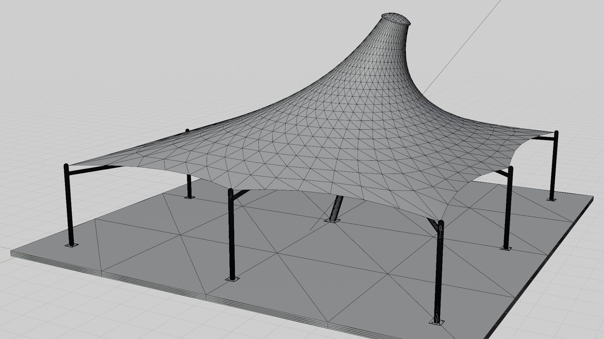 Tensile Structure 3D model | CGTrader