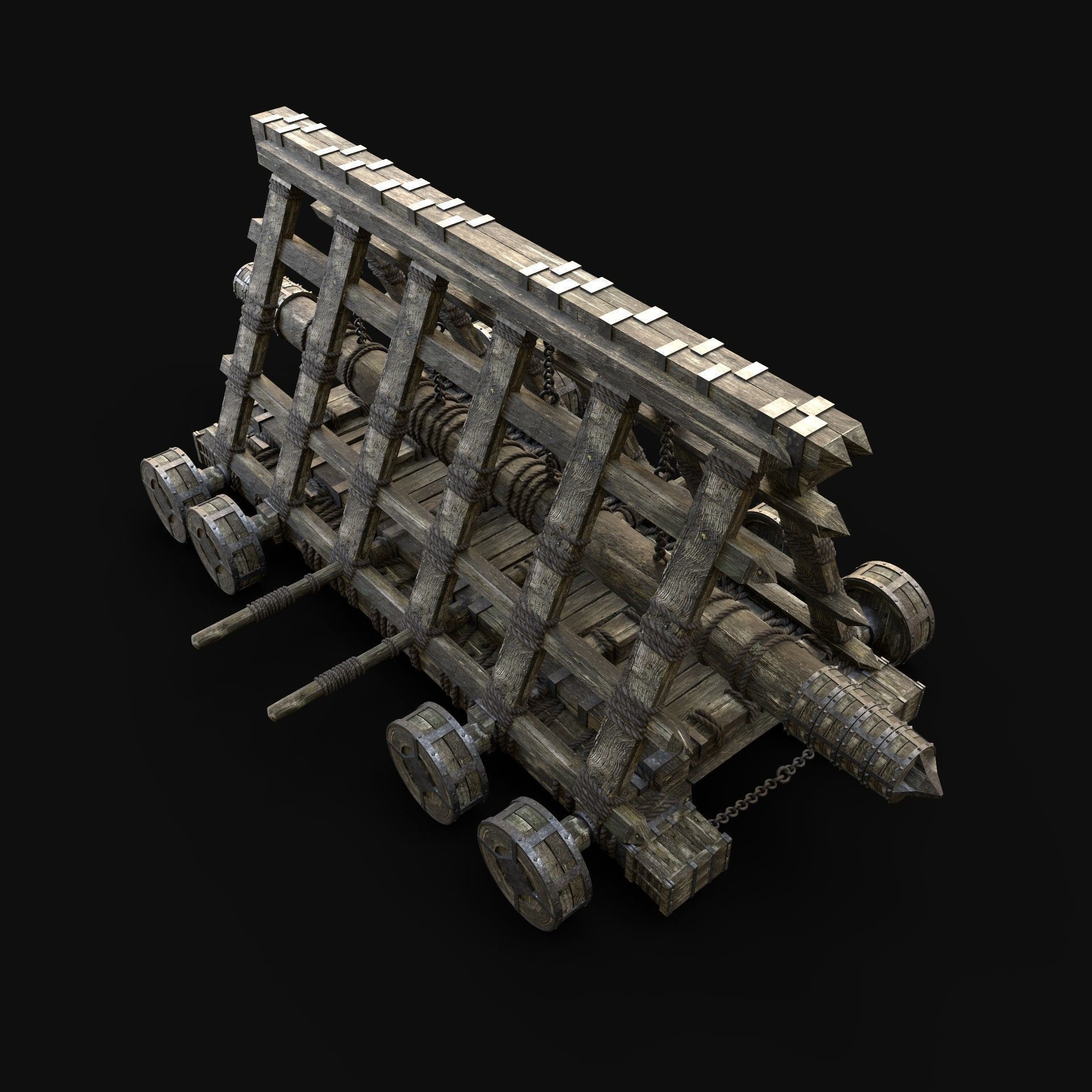 3D model BATTERING RAM SIEGE ENGINE MEDIEVAL WAR MACHINE BATTLE VR / AR ...