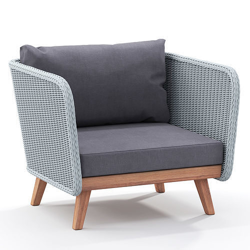 Grace Bay Arm Chair Natural Gray 3D model | CGTrader