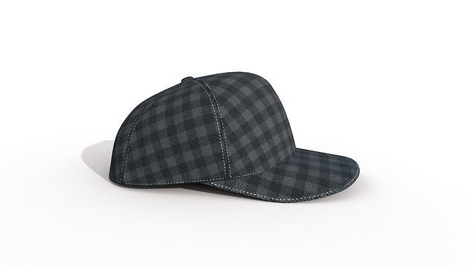 3D model Cap-Hat plaid baseball cap VR / AR / low-poly | CGTrader