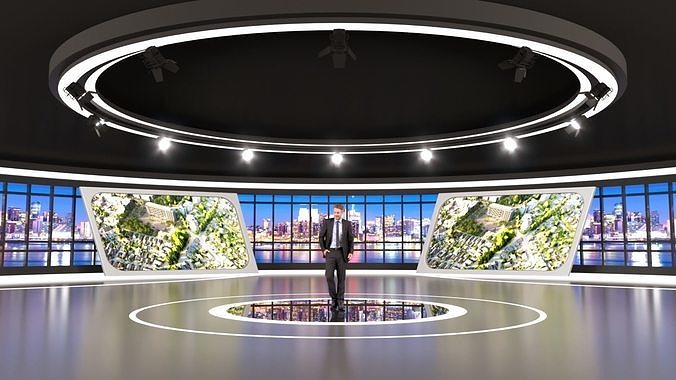 virtual set television studio 3D model | CGTrader