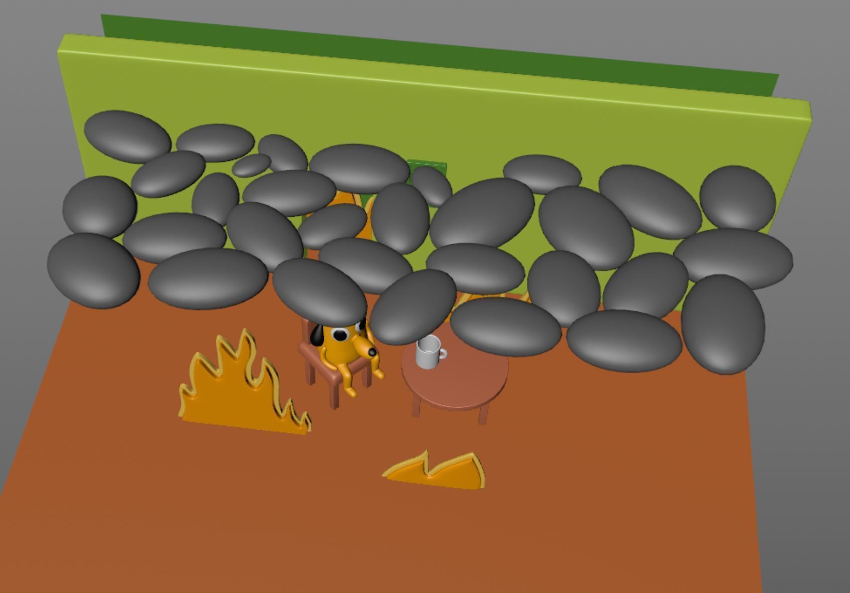 This is fine meme 3D model | CGTrader