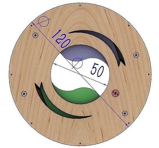 LS2BLROD50A Mechanical taiji iris laser cut shutter aperture diy 3D ...