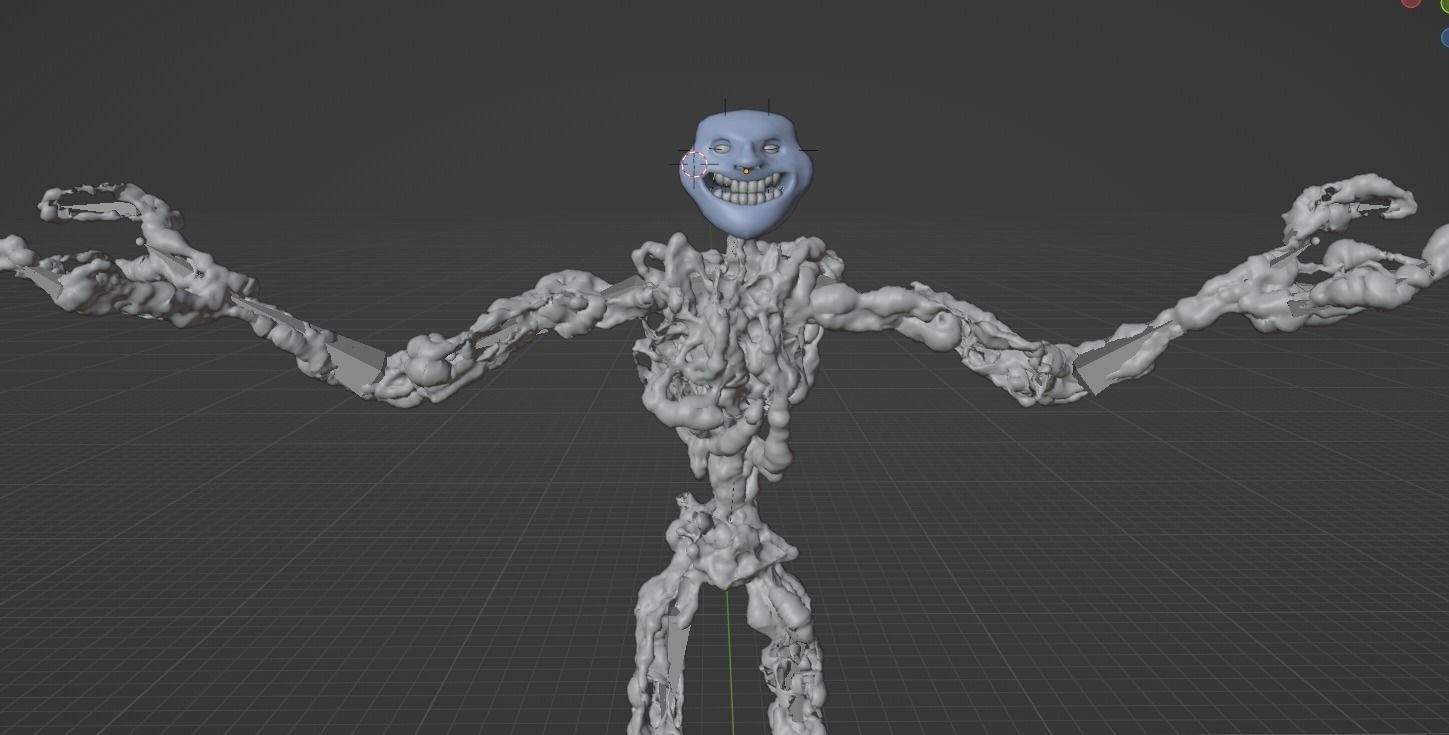 Trollface Monster 3D model rigged | CGTrader