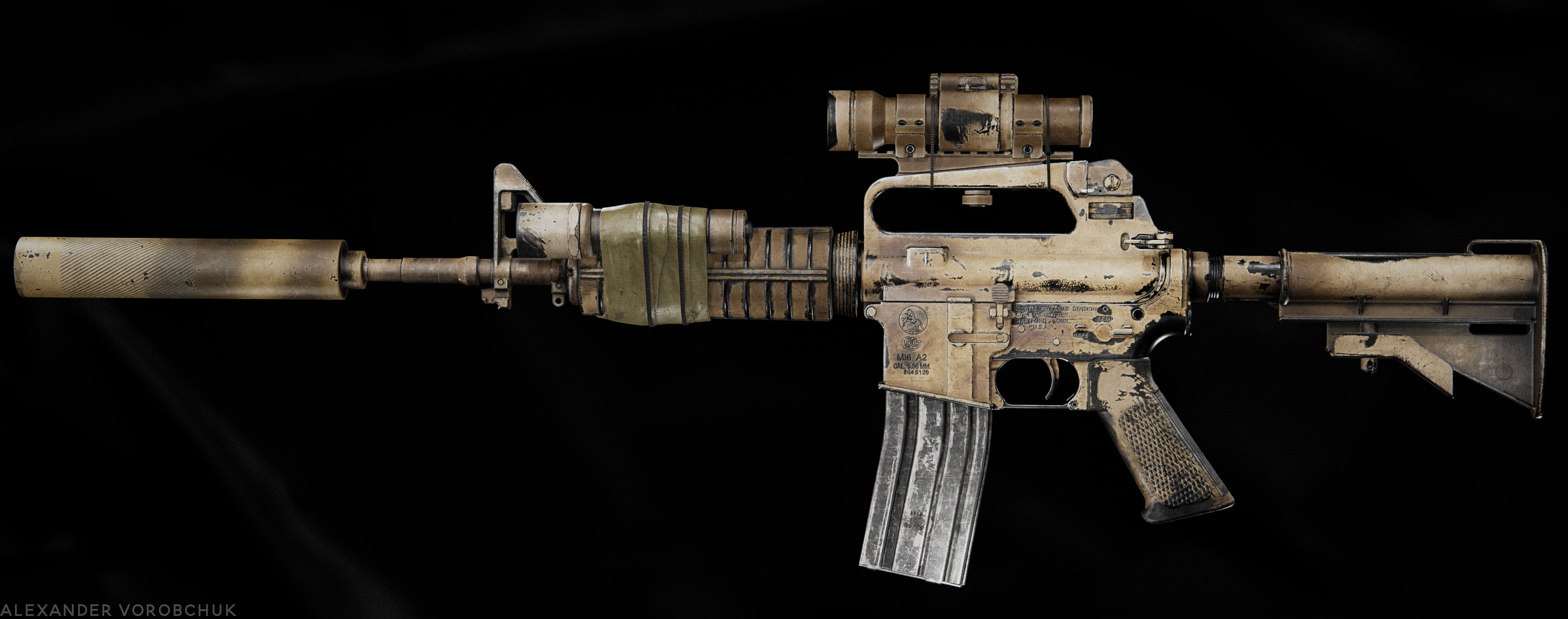 3D model M16A2 Gordon Carbine VR / AR / low-poly | CGTrader